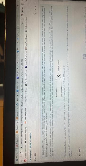 [Solved]: Homework - Chapter 2 - Atternpt 1 Isotopes. Maswn