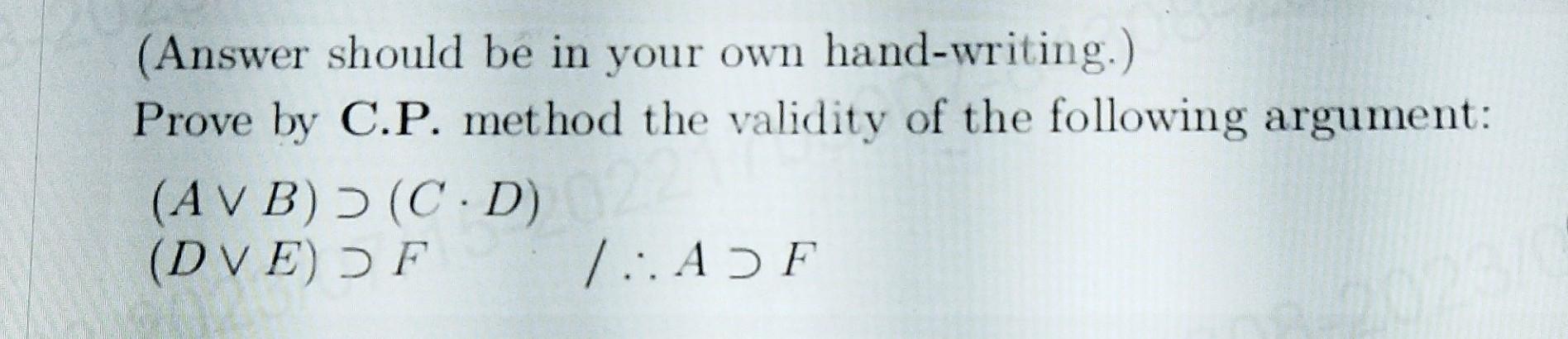 (Answer should be in your own hand-writing.) Prove by | Chegg.com