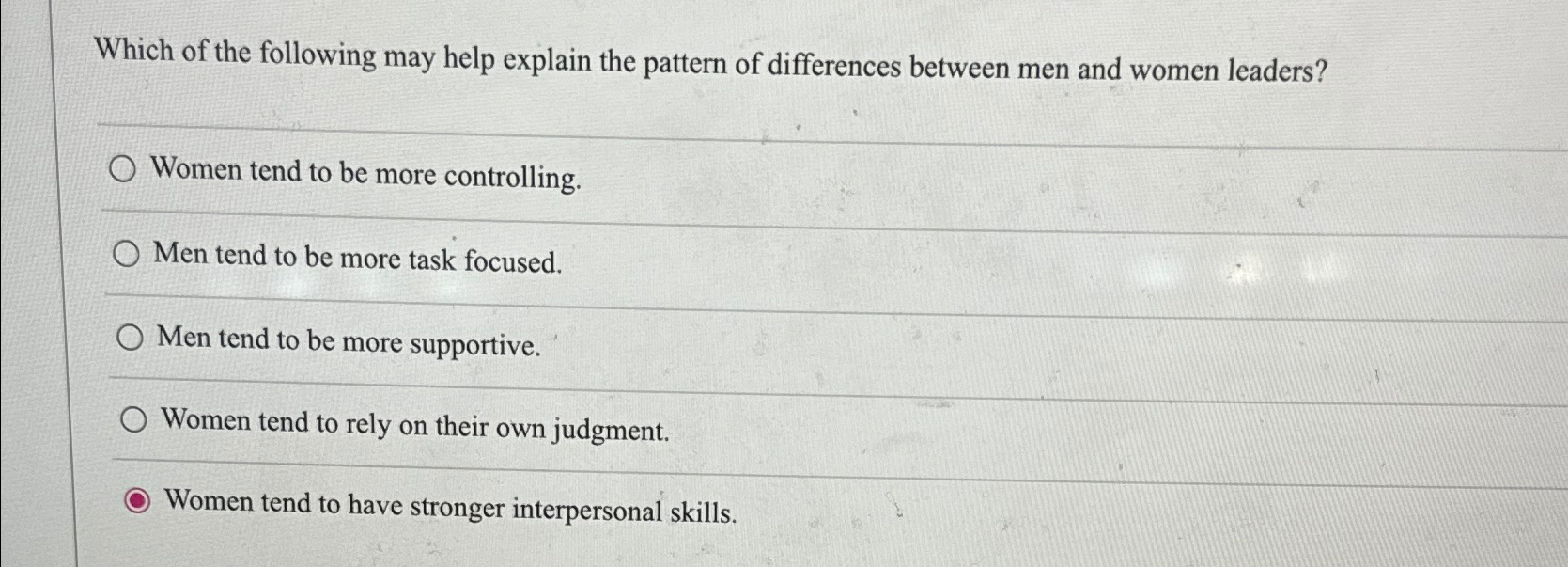Solved Which of the following may help explain the pattern | Chegg.com