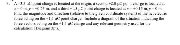 Solved 3. A−3.5μC point charge is located at the origin, a | Chegg.com