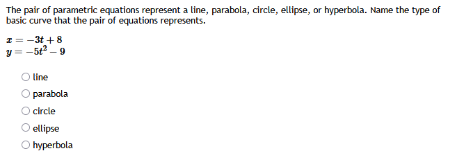 Solved The pair of ﻿parametric equations represent a line, | Chegg.com