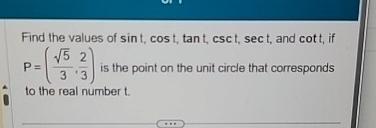 Solved Find the values of sint,cost,tant,csct,sect, ﻿and | Chegg.com