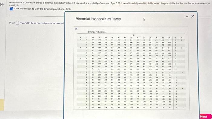 Solved eractly 3. Click on the icon to view the binomial | Chegg.com
