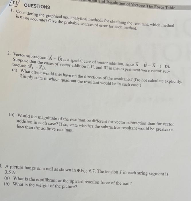 Solved TI QUESTIONS 1. Considering the graphical and | Chegg.com