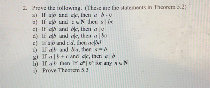Solved theorem 5.3 For any natural numbers a, b, and c, if | Chegg.com