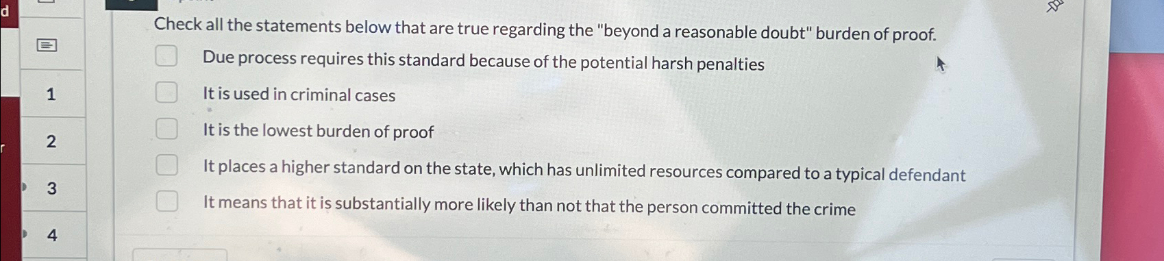 Solved Check All The Statements Below That Are True