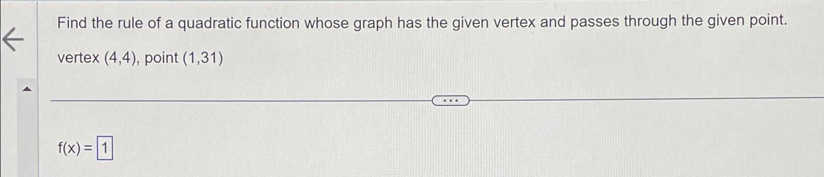 Solved Find the rule of a quadratic function whose graph has | Chegg.com