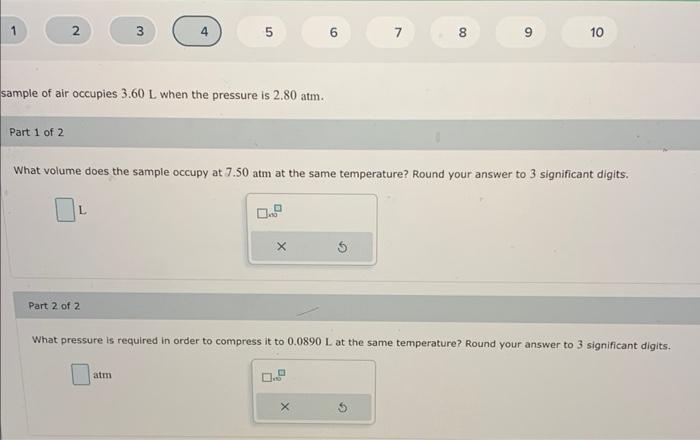 Solved sample of air occupies \\( 3.60 \\mathrm{~L} \\) when | Chegg.com