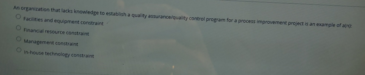 Solved An organization that lacks knowledge to establish a | Chegg.com