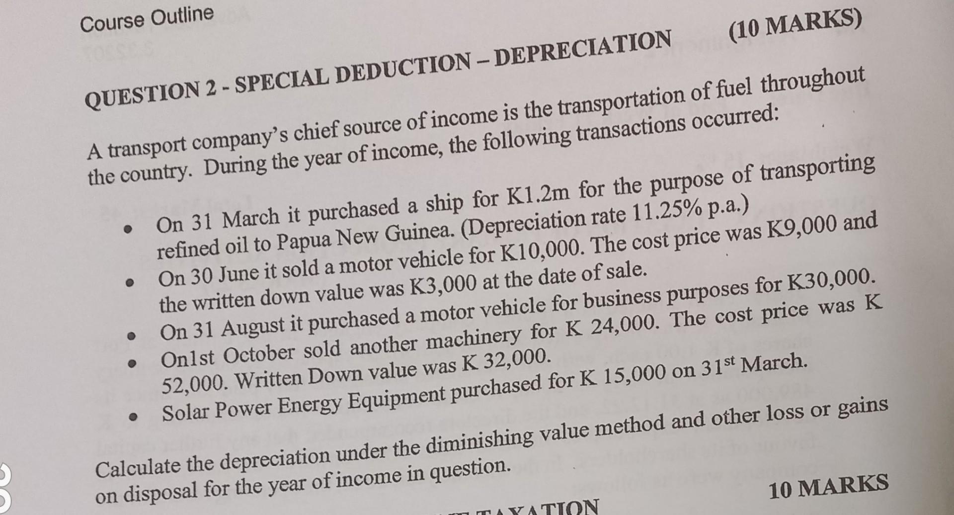 Solved Course Outline (10 MARKS) QUESTION 2 - SPECIAL | Chegg.com