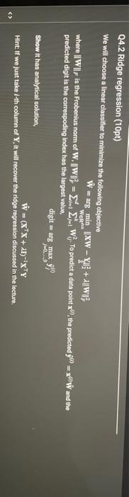 Solved We will choose a linear classifier to minimize the | Chegg.com