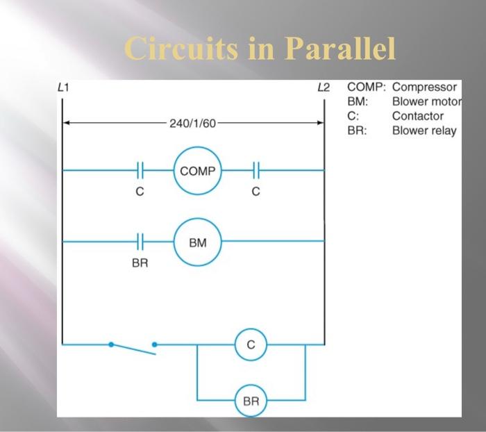 Solved Crrcuits in Parallel COMP: Compressor BM: Blower moto | Chegg.com