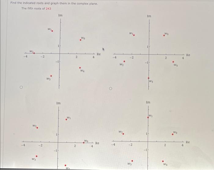 Solved Find the indicated roots and graph them in the | Chegg.com