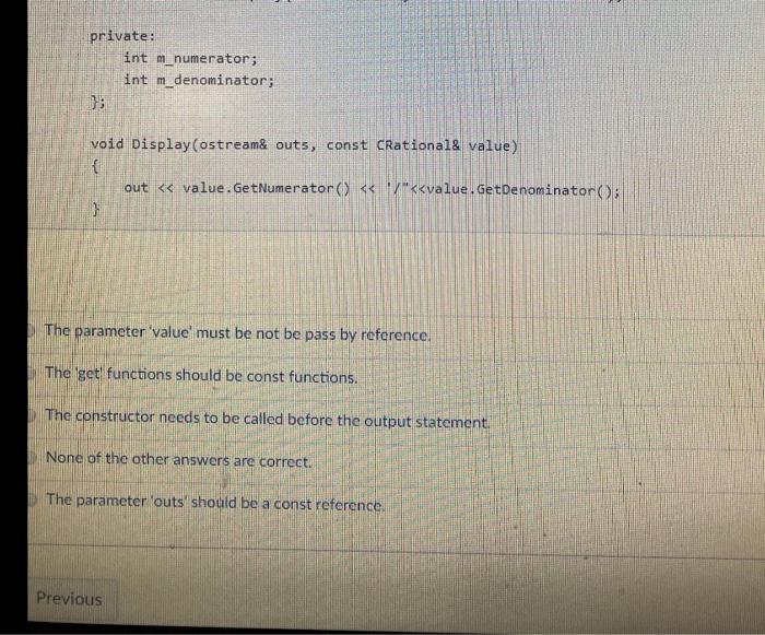Solved ven the class declaration below, what is wrong with | Chegg.com