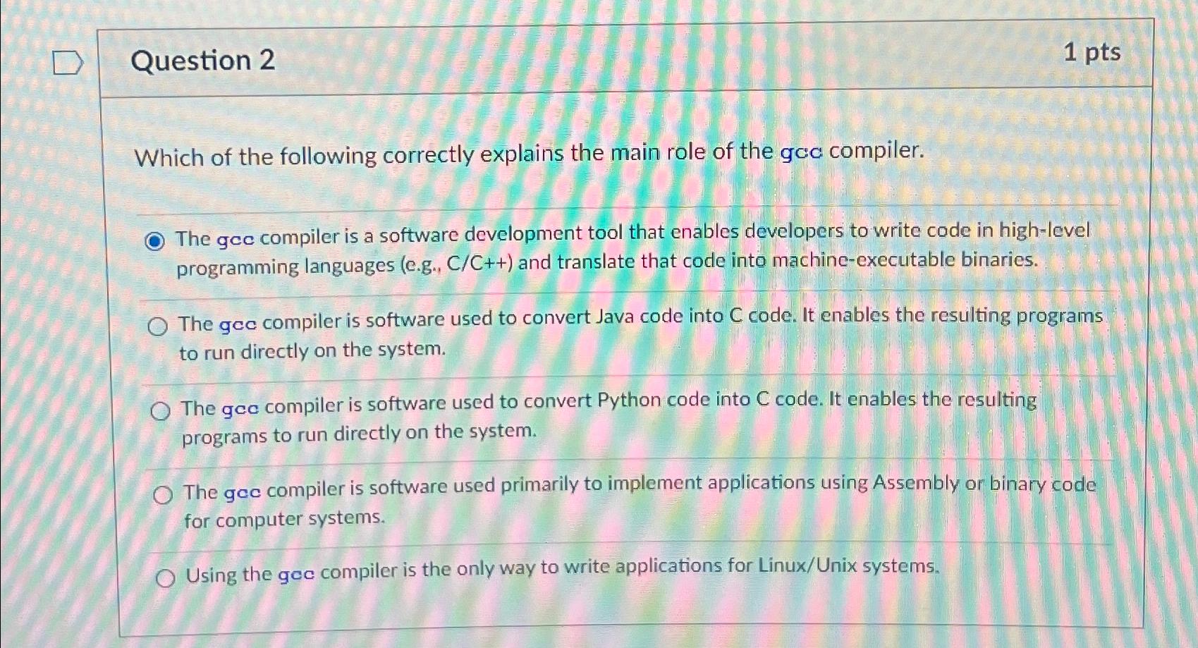 Solved Question 21ptsWhich of the following correctly | Chegg.com