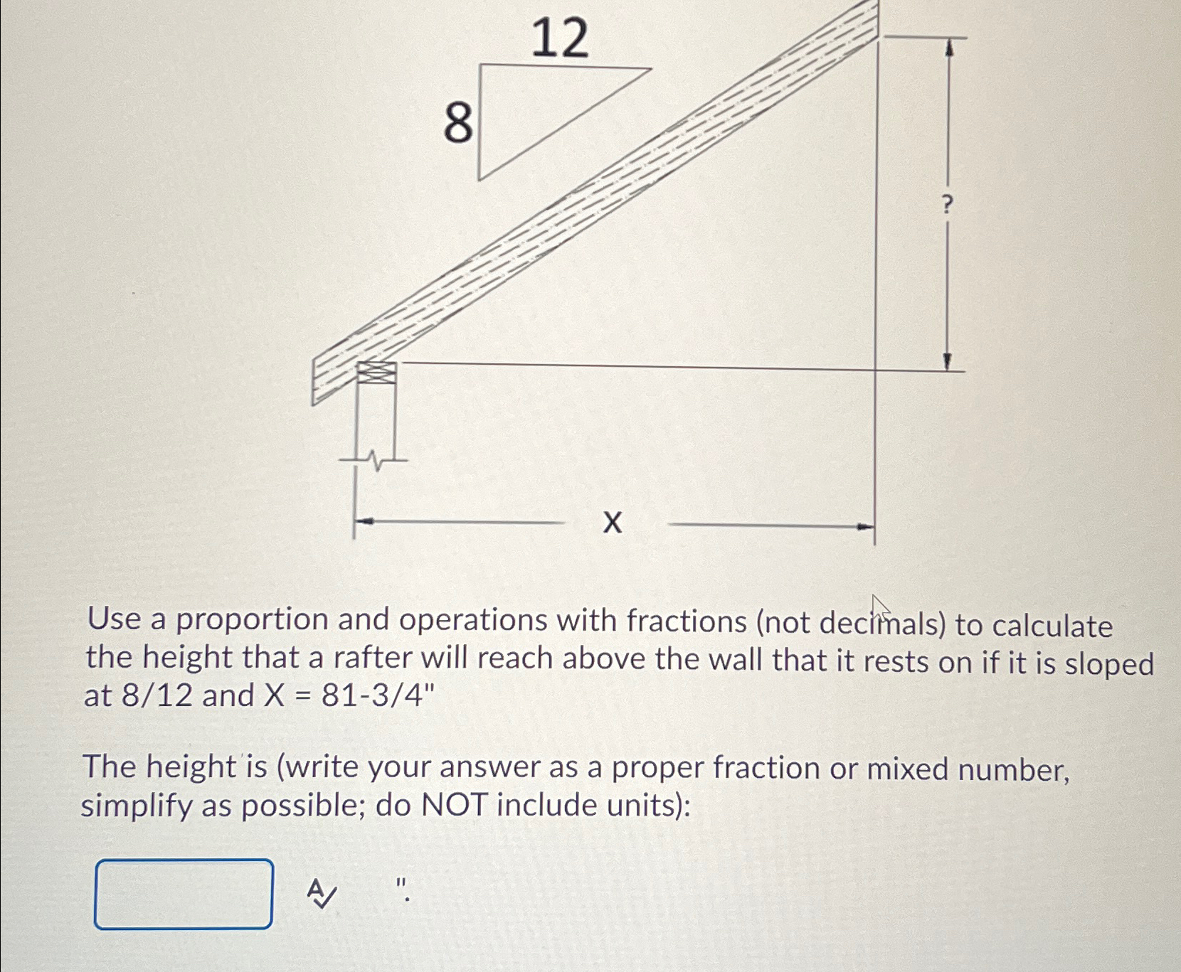 Solved Use a proportion and operations with fractions (not | Chegg.com