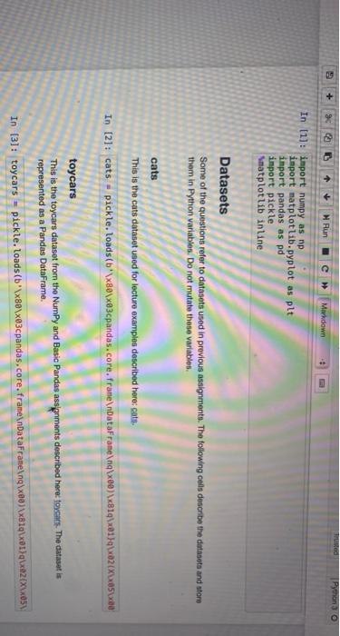 Solved TO Pythano + 9 Run 10 Markdown In (1): import numpy | Chegg.com