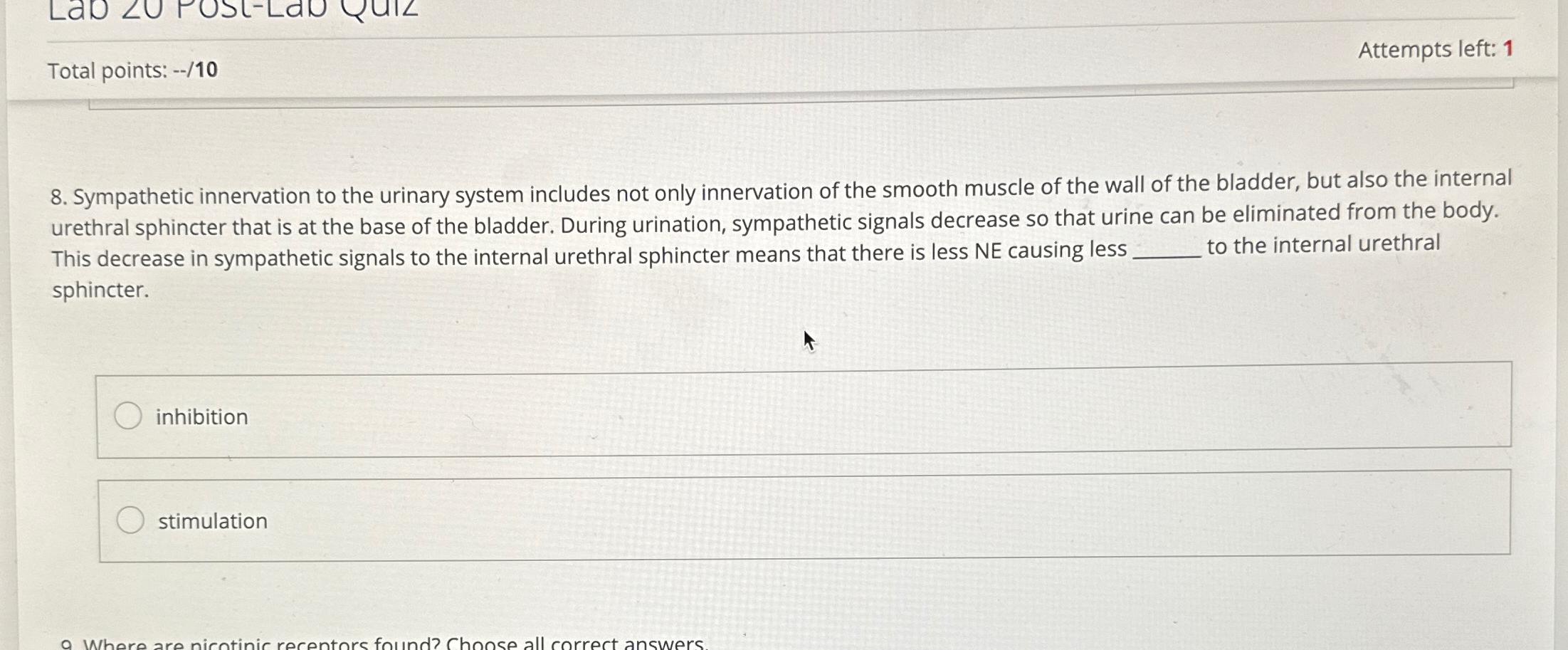 Solved Total points: --10Attempts left: 18. ﻿Sympathetic | Chegg.com