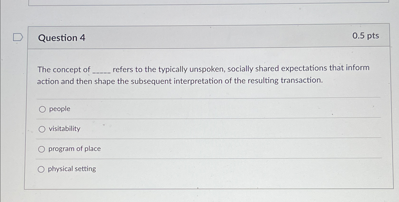Solved Question 40.5ptsThe concept of ﻿refers to the | Chegg.com