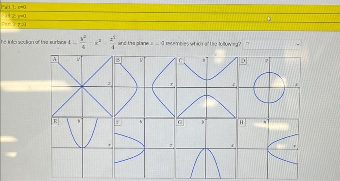 Solved Dur goal is to classify the surface: 4=4y2−x2−4z2 - | Chegg.com
