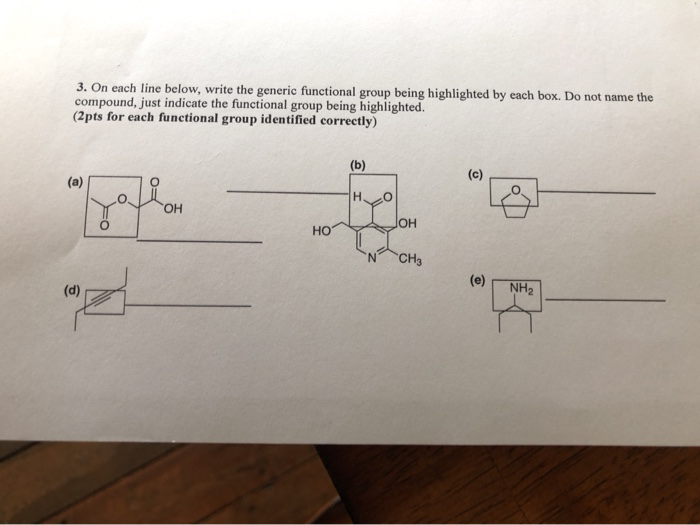 Solved 3. On each line below, write the generic functional | Chegg.com