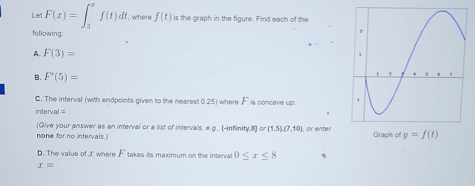 Solved Let F(x)=∫3xf(t)dt, where f(t) is the graph in the | Chegg.com