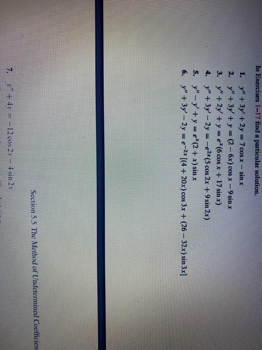 Solved In Exercises 1-17 find a particular solution. 1. y + | Chegg.com