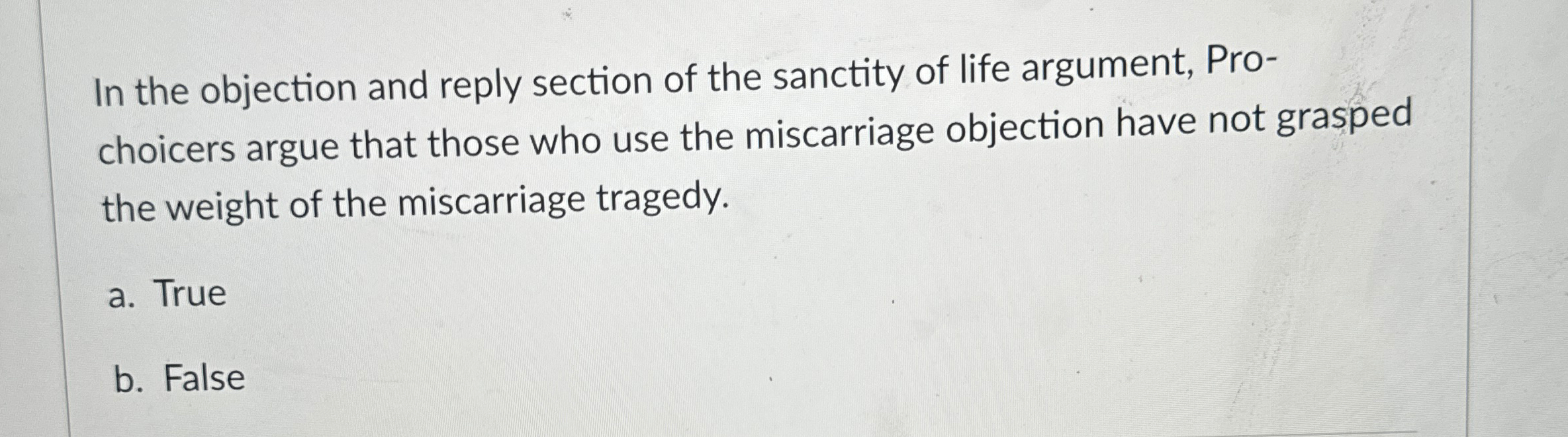 Solved In The Objection And Reply Section Of The Sanctity Of
