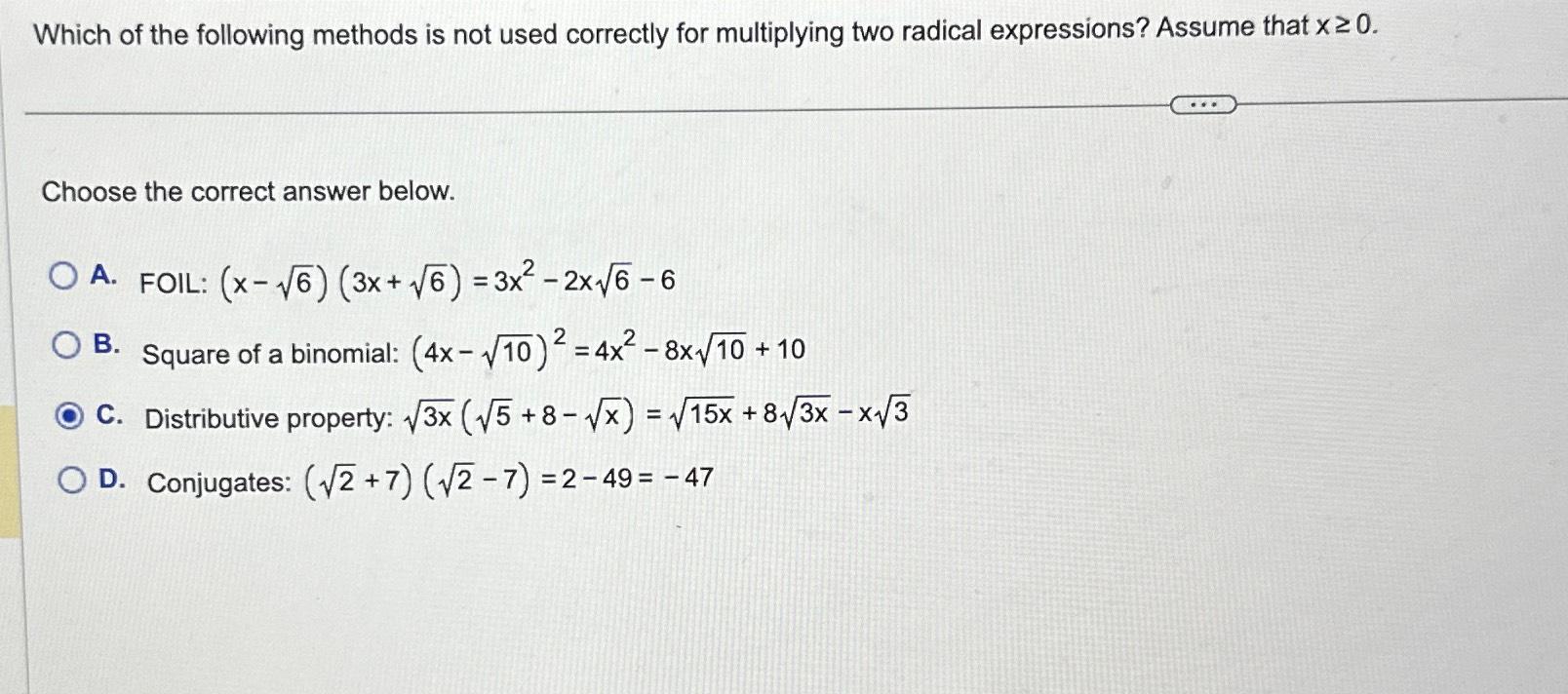 solved-which-of-the-following-methods-is-not-used-correctly-chegg