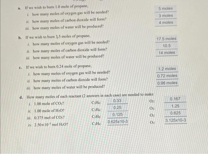 Solved 5 moles 3 moles 4 moles If we wish to bum 1.0 mole | Chegg.com