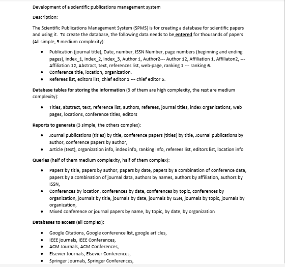 Solved Development of a scientific publications management | Chegg.com