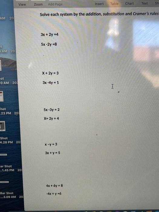 Solved View Zoom Add Page Insert Table Chart Text Sh Solve | Chegg.com