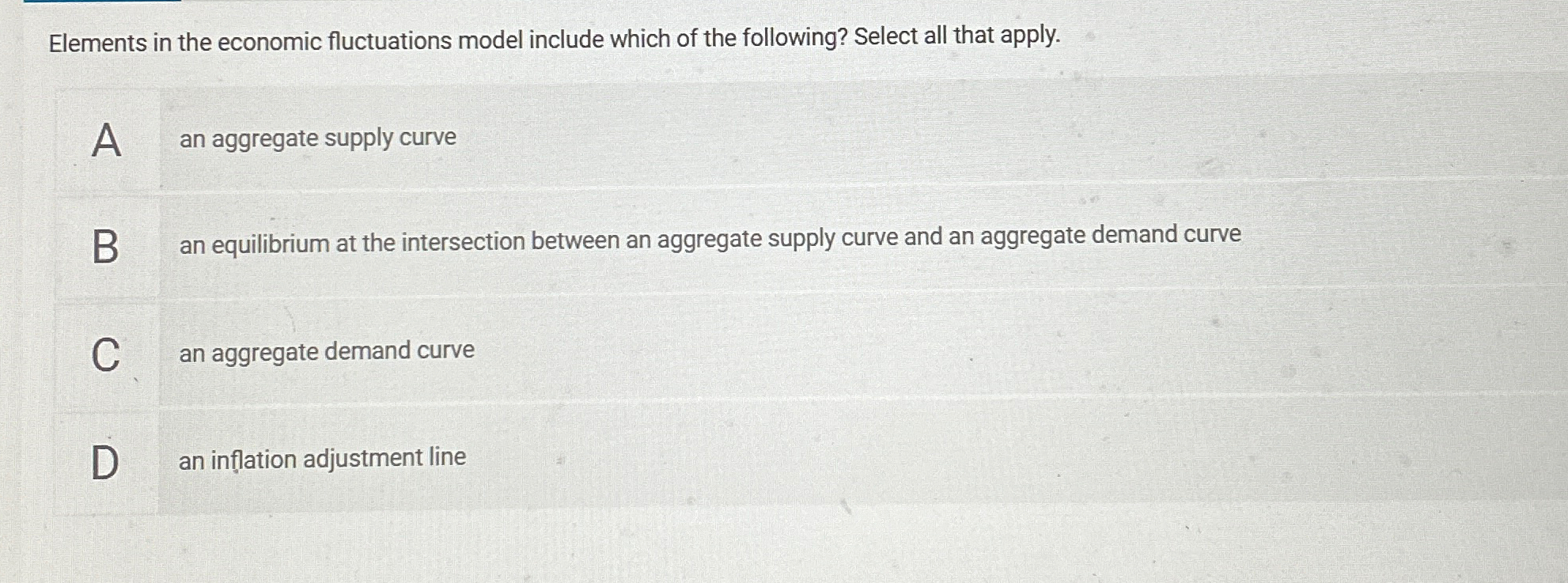 Solved Elements in the economic fluctuations model include | Chegg.com