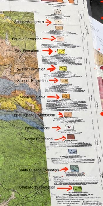 Santa Susana Quadrangle Map QuestionsRefer to legend | Chegg.com