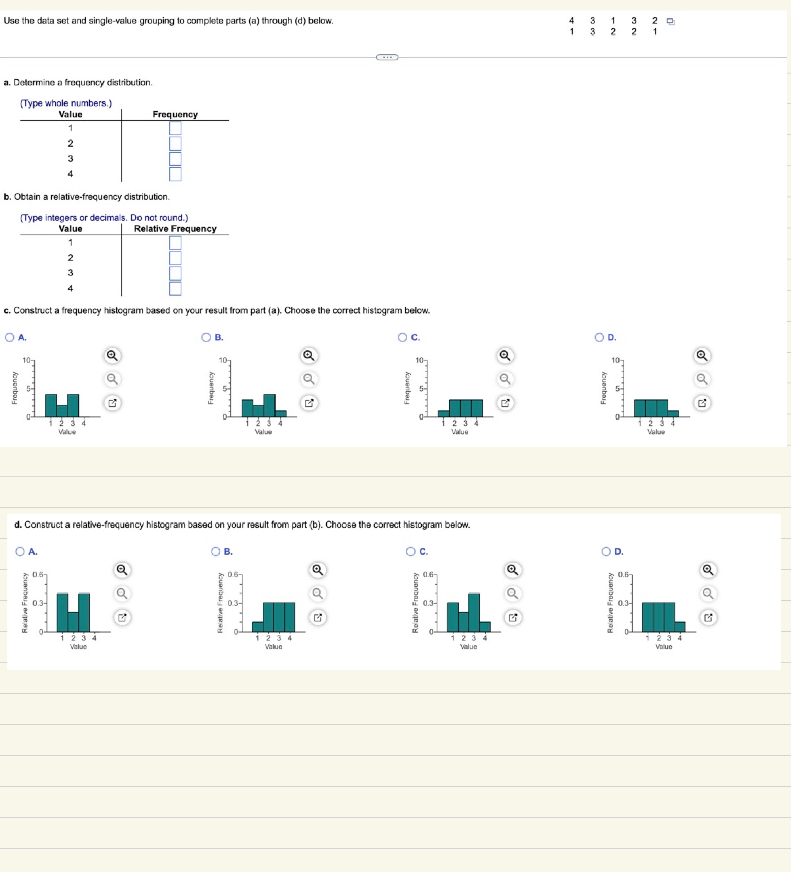 Solved d. ﻿Construct a relative-frequency histogram based on | Chegg.com