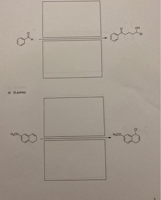 Solved OH Et d) (5 points) HACO. H3CO. | Chegg.com
