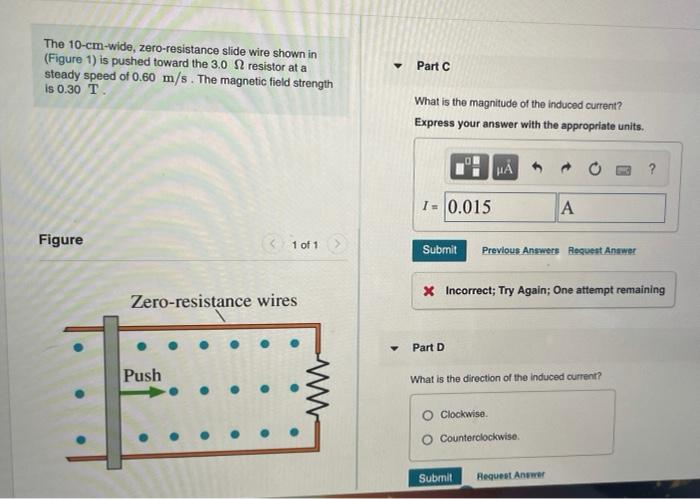 Solved The 10-cm-wide, zero-resistance slide wire shown in | Chegg.com