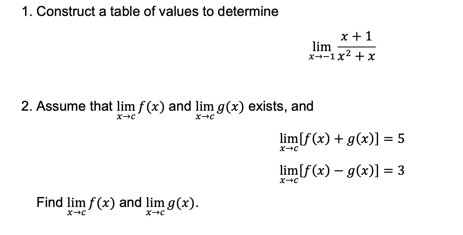 Solved Construct a table of ﻿values to | Chegg.com