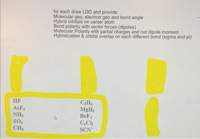 Solved for each draw LDD and provide: Molecular geo, | Chegg.com