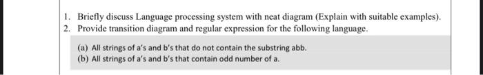 Solved 1. Briefly discuss Language processing system with | Chegg.com