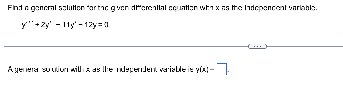 Find a general solution for the given differential | Chegg.com