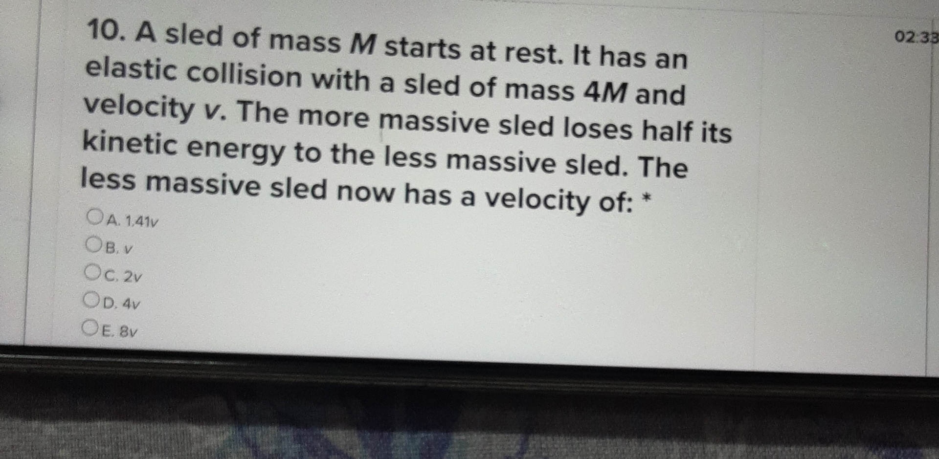 Solved A sled of mass M ﻿starts at rest. It has an elastic | Chegg.com