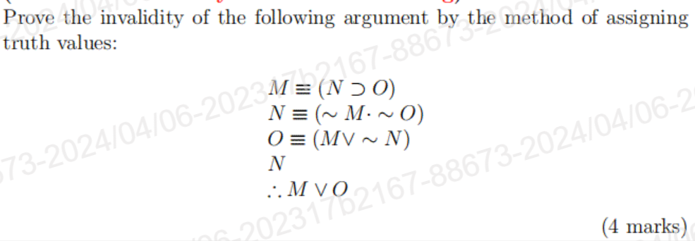 Solved Prove the invalidity of the following argument by the | Chegg.com