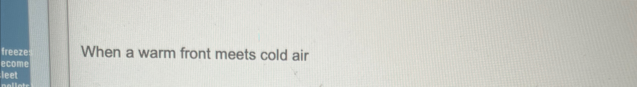 Solved When a warm front meets cold air | Chegg.com