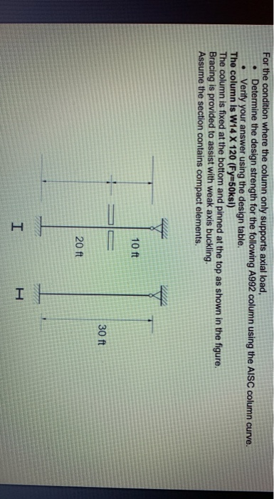Solved . For the condition where the column only supports | Chegg.com