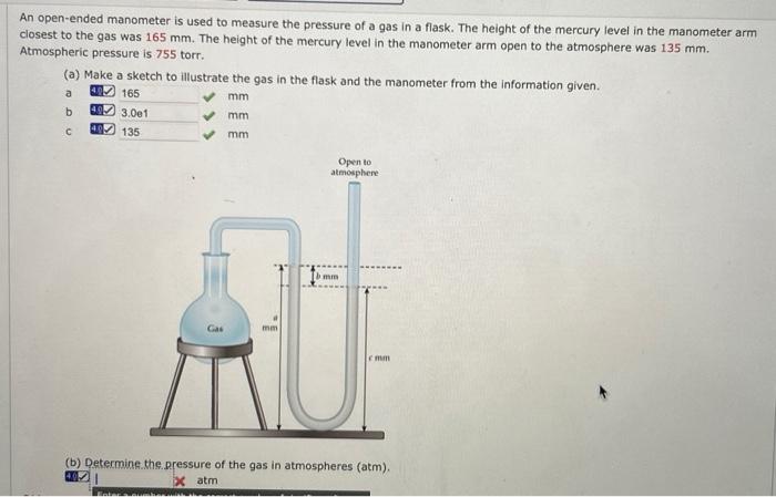 Solved An open-ended manometer is used to measure the | Chegg.com