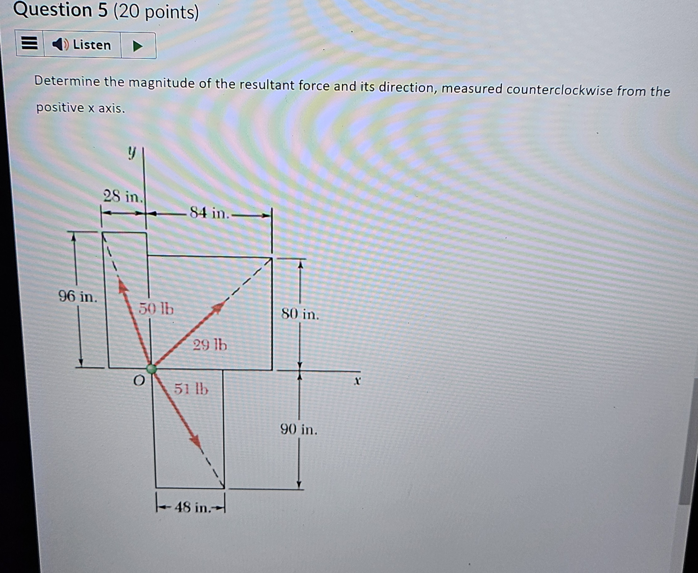 Solved Question 5 (20 ﻿points)Determine the magnitude of the | Chegg.com
