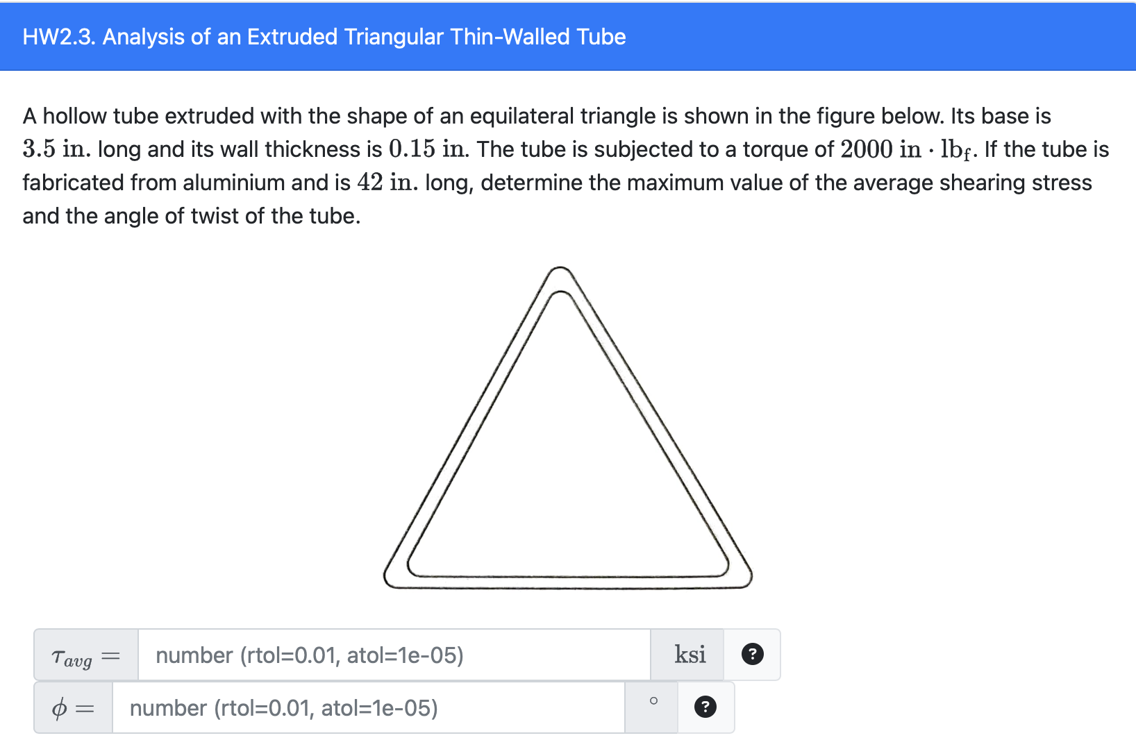 Solved HW2.3. ﻿Analysis of an Extruded Triangular | Chegg.com