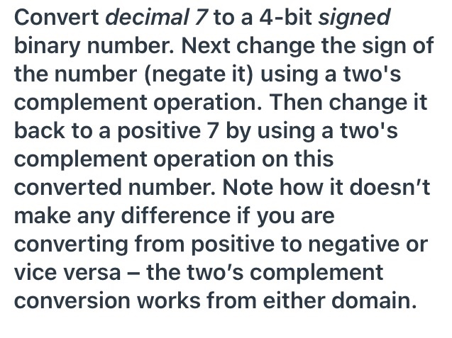 Solved Convert Decimal 7 To A 4 Bit Signed Binary Number 