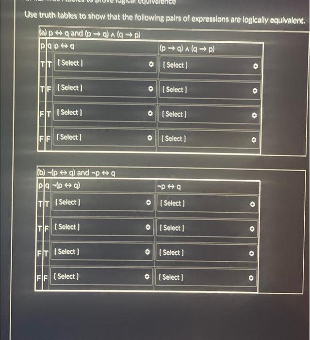 Solved lence Use truth tables to show that the following | Chegg.com